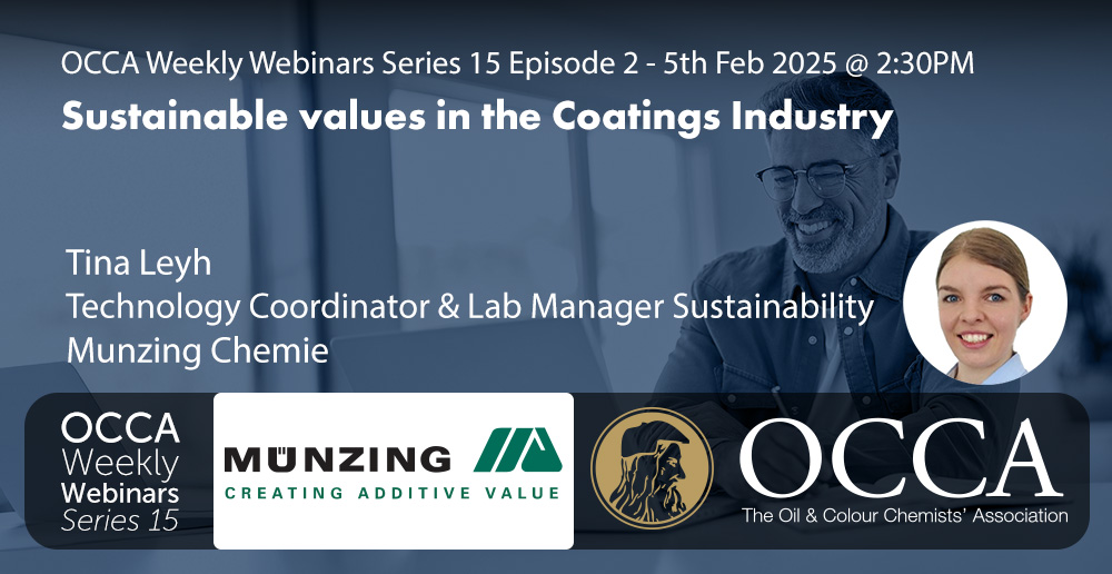 Sign up for a FREE Webinar on what makes a "Green" Coating Additive - with Munzing Chemie and OCCA